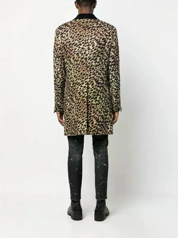 Dsquared2 Leopard-print Single-breasted Coat