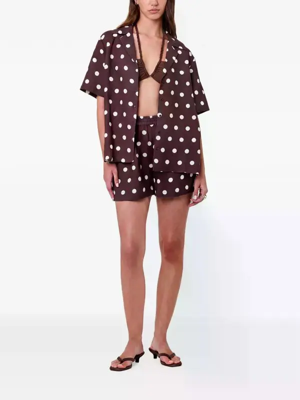 NICHOLAS Adelaide Polka Dot Linen Blend Shorts