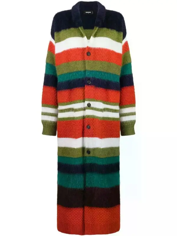 Dsquared2 Striped Knitted Maxi Dress - Orange