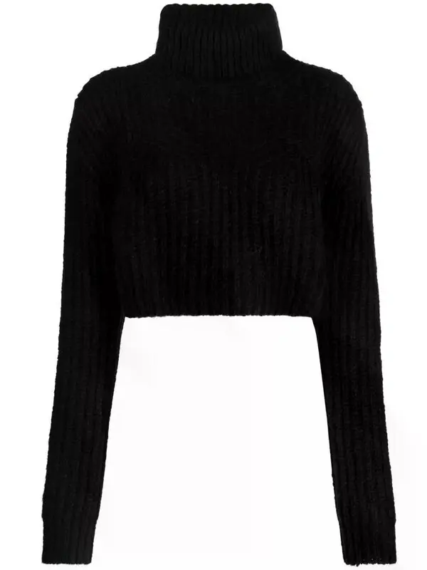 Dsquared2 Ribbed-knit Cropped Jumper - Black