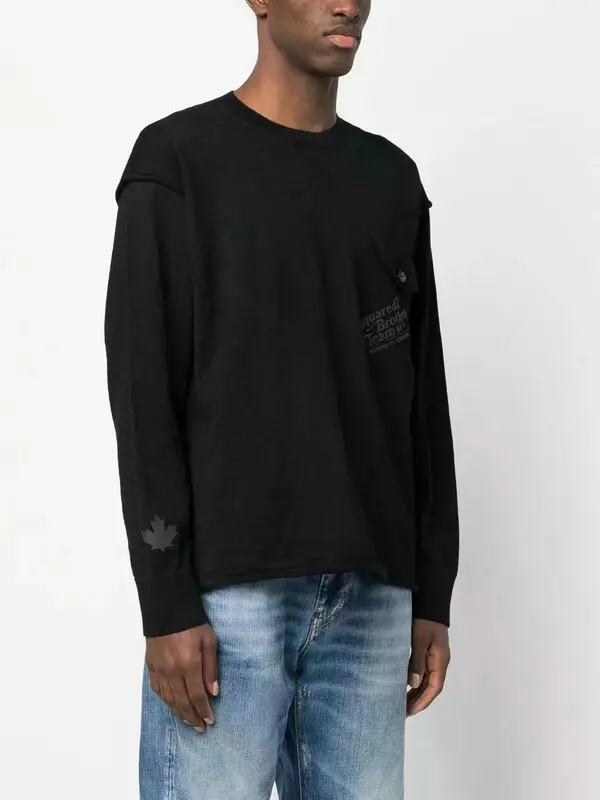 Dsquared2 Ribbed Crew Neck Jumper With Chest Pocket