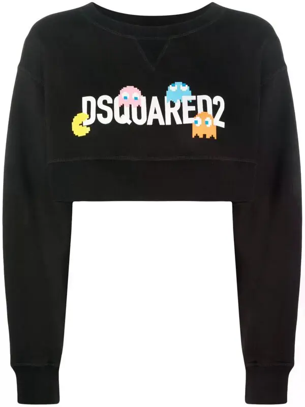 Dsquared2 Cropped Logo Sweatshirt - Black