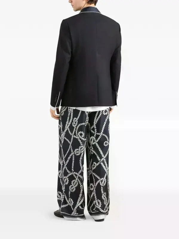 Dolce & Gabbana Marina Print Silk Twill Vanity Trousers