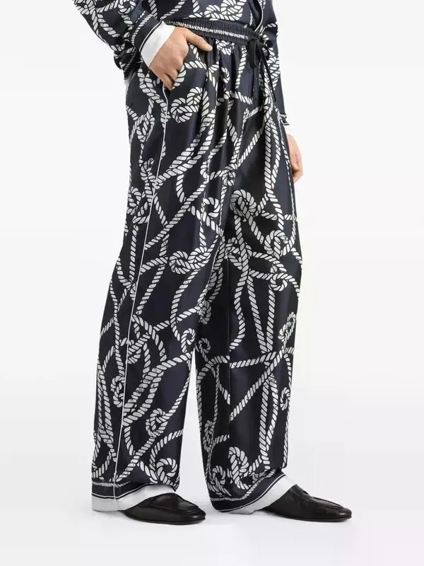 Dolce & Gabbana Marina Print Silk Twill Vanity Trousers