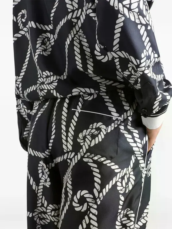 Dolce & Gabbana Marina Print Silk Twill Vanity Trousers