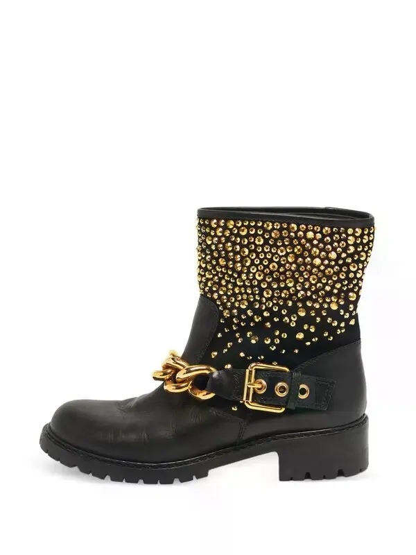 GIUSEPPE ZANOTTI Embellished Chain Link Ankle Boots