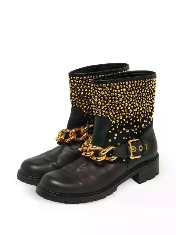 GIUSEPPE ZANOTTI Embellished Chain Link Ankle Boots