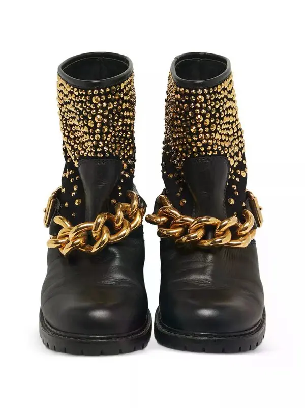 GIUSEPPE ZANOTTI Embellished Chain Link Ankle Boots