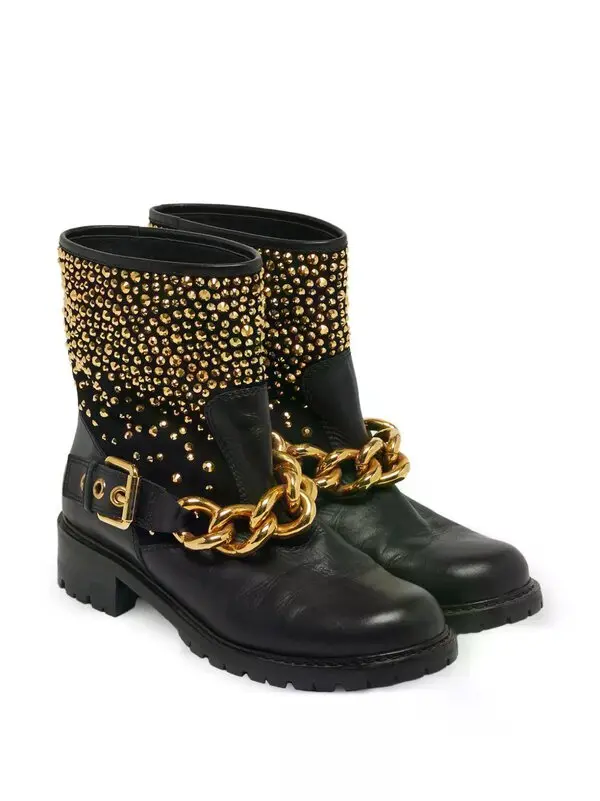 GIUSEPPE ZANOTTI Embellished Chain Link Ankle Boots