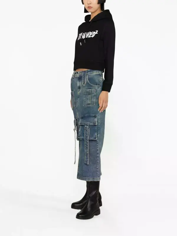 Dsquared2 Cropped Logo Hoodie