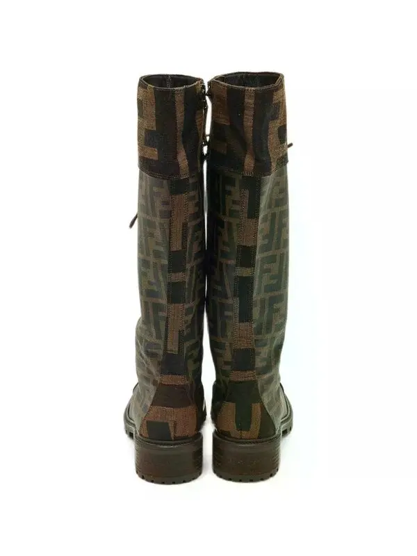 Fendi Mania Ff Motif Knee-length Lace-up Boots