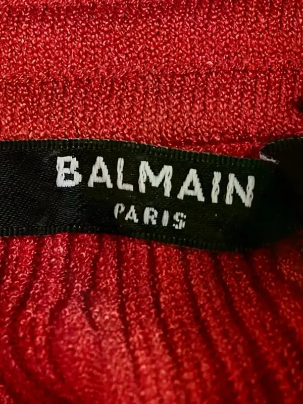 Balmain Ribbed Pencil Skirt With Embossed Buttons