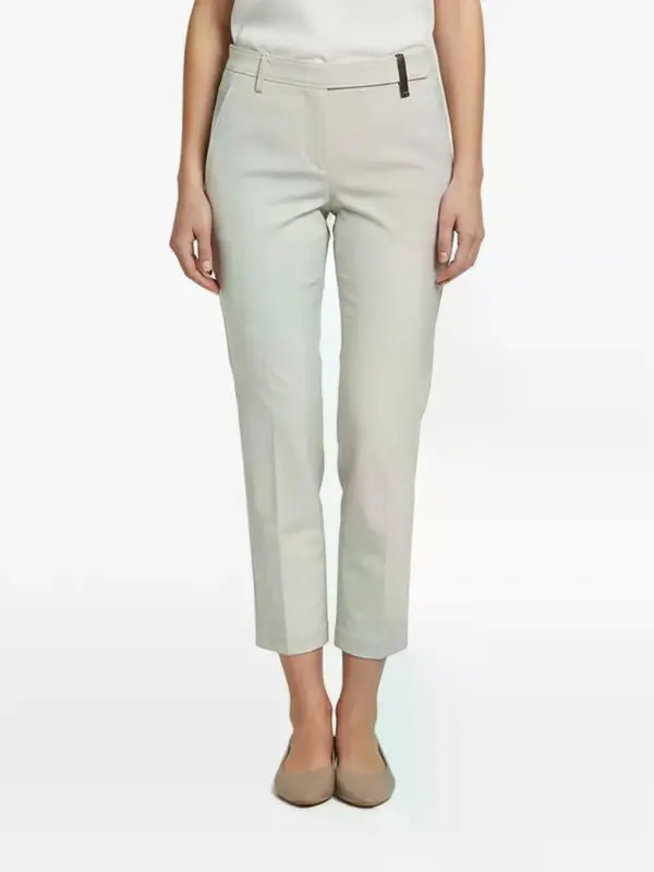 Brunello Cucinelli Monili Embellishment Belt Loops Trousers - Neutrals