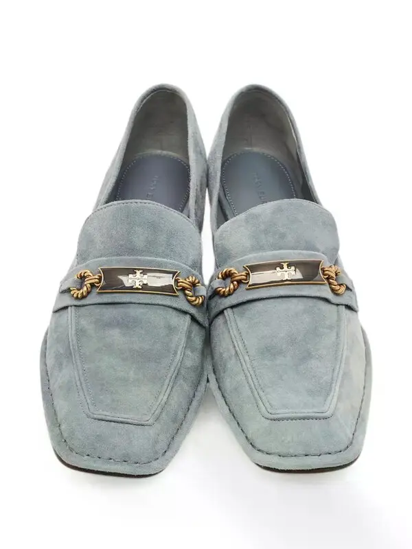 Tory Burch Perrine Suede Loafers With Gold-tone Logo Plaque