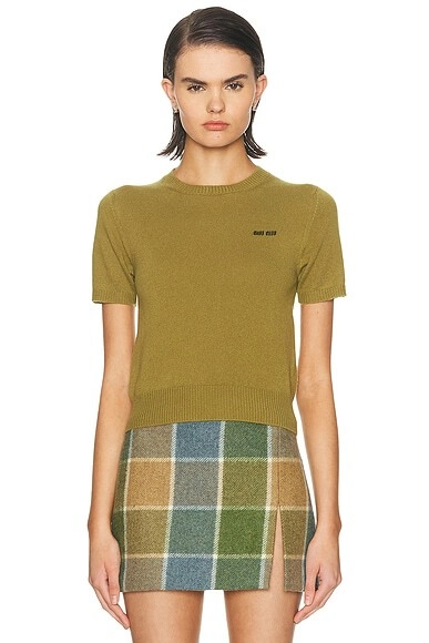 Miu Miu Cashmere Knit Top - Felce
