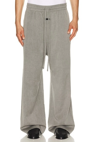 Fear Of God Wide Leg Drawstring Pants - Metallic Grey