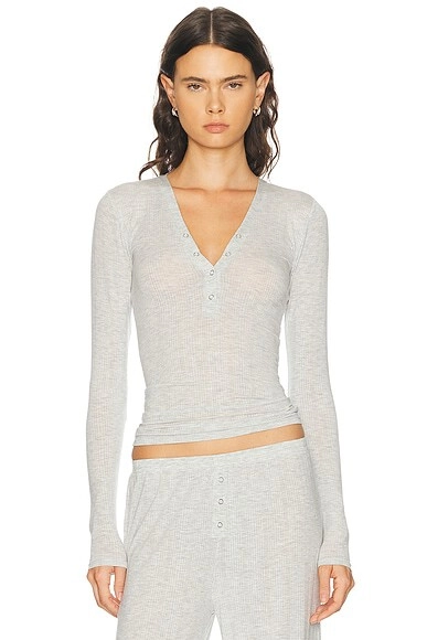NEGATIVE UNDERWEAR Whipped Henley Top - Cloud