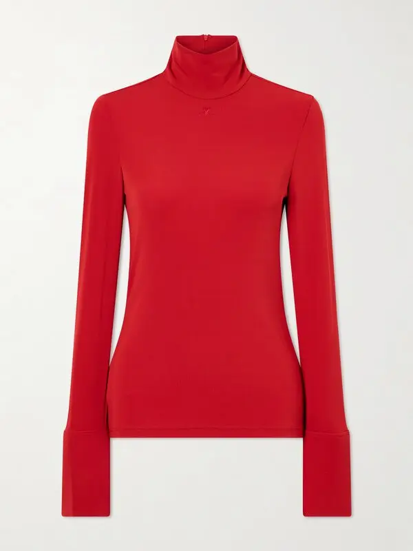 COURREGES Jersey Rollneck Top