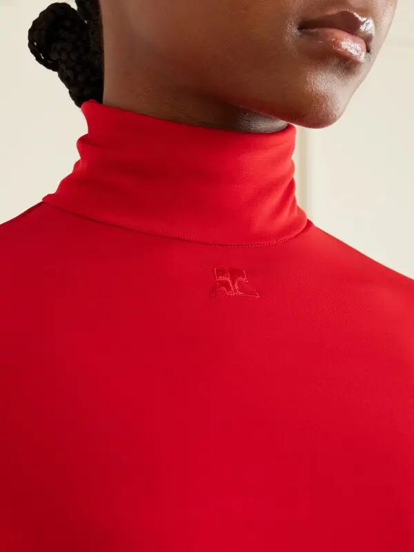 COURREGES Jersey Rollneck Top