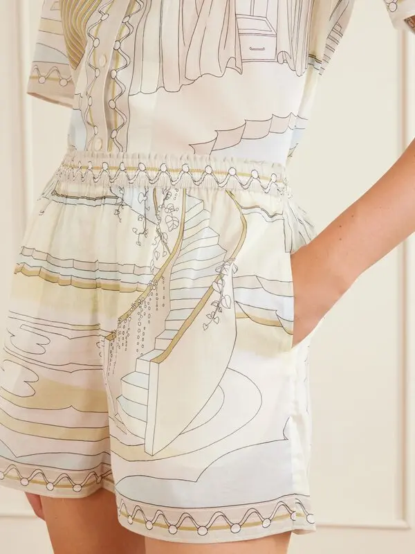 Tory Burch Printed Cotton Shorts