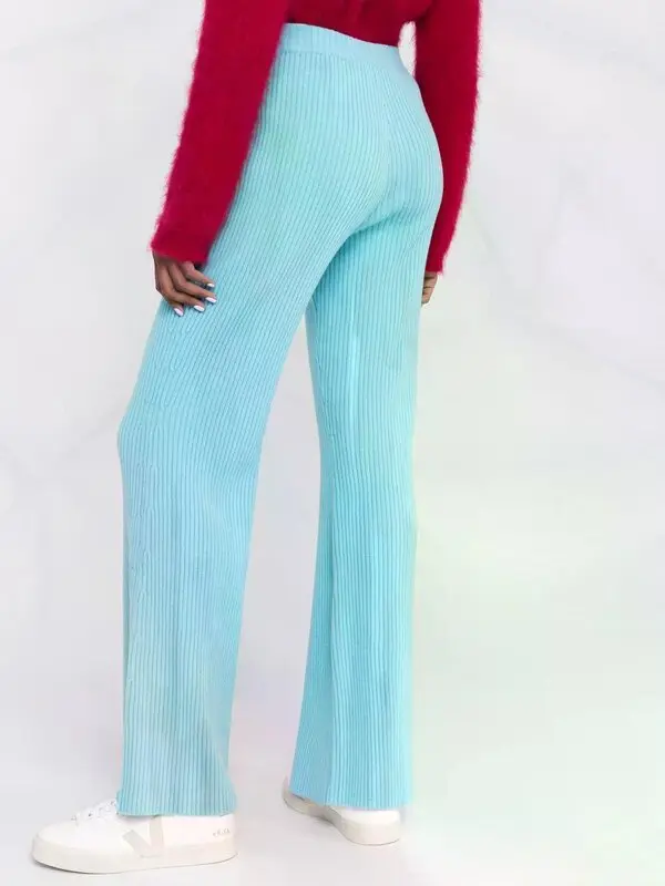 Alberta Ferretti Ribbed Knit Flared Trousers