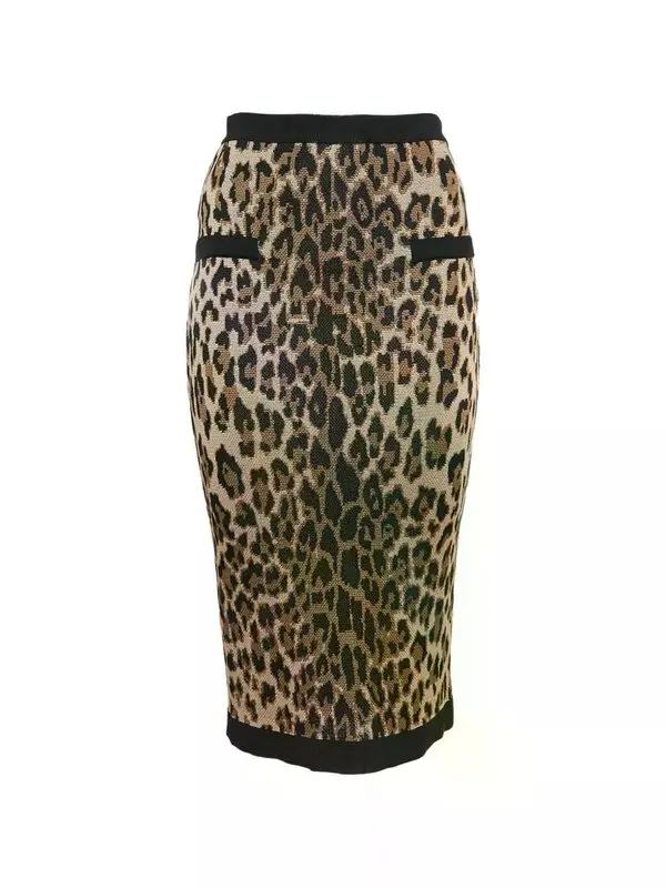 Balmain Leopard-jacquard Midi Pencil Skirt