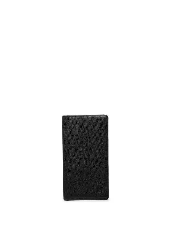 LOUIS VUITTON 2002 Taiga Brazza Wallet Long Wallets - Black