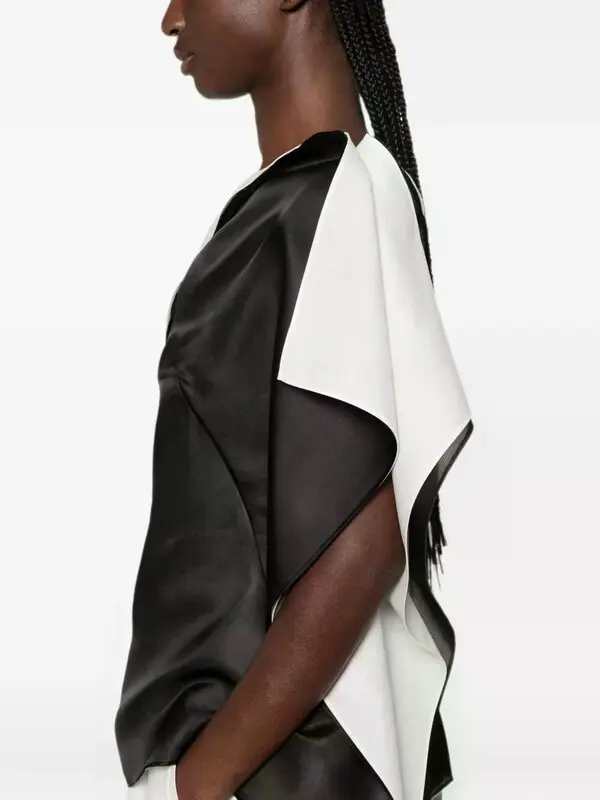 RÓHE Sculptural Two-tone One-shoulder Top