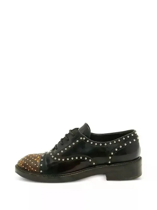 LOUIS VUITTON Monogram Canvas Studded Oxford Shoes