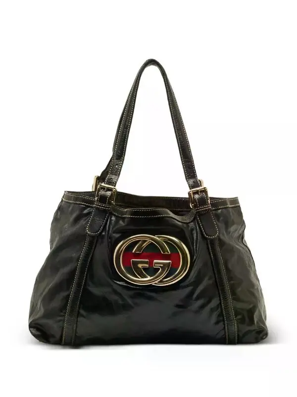 Gucci Dialux Britt Medium Tote Bag - Black
