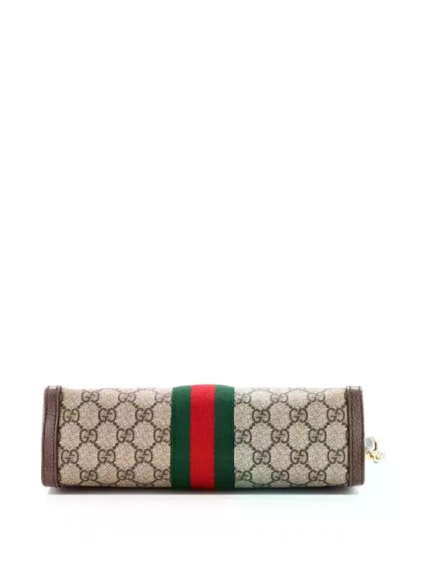 Gucci Ophidia Chain Shoulder Bag Gg Coated Canvas - Brown