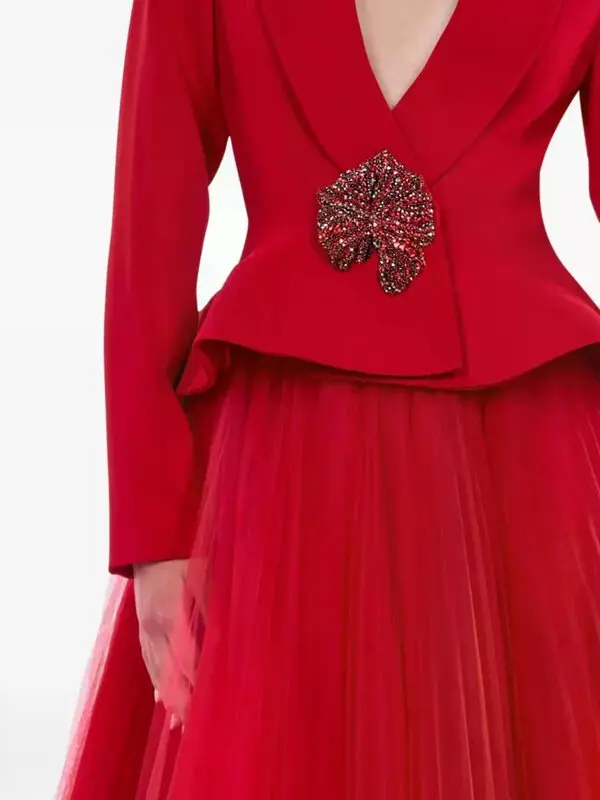 ARAFTU Embellished Peplum Blazer