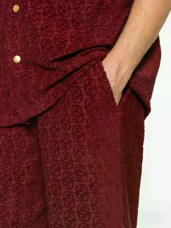 Drole De Monsieur Logo Jacquard Terrycloth Track Shorts