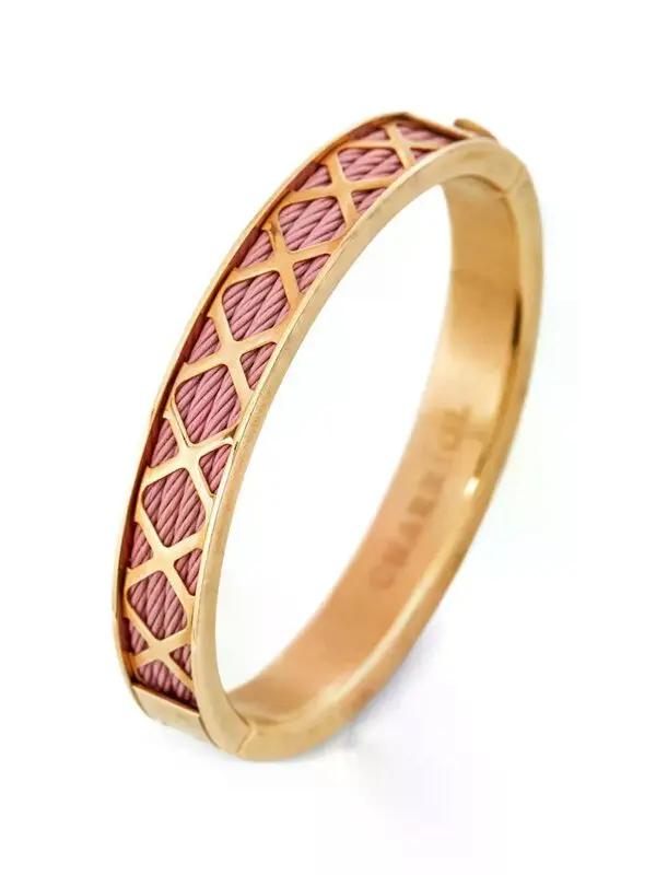 CHARRIOL Rose -tone Forever Lattice Cable Bangle Bracelet
