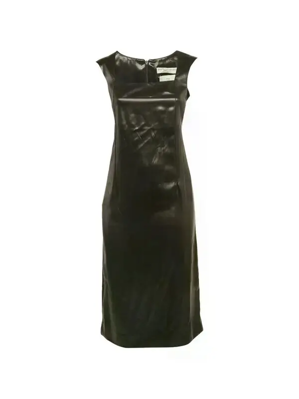 Bottega Veneta Fall 2019 Faux-leather Square Neck Dress