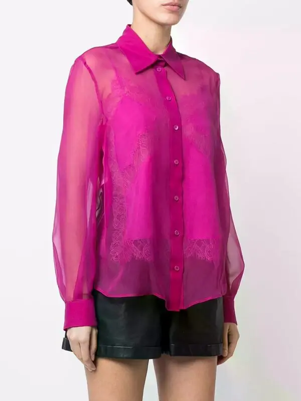 Alberta Ferretti Sheer Silk Blend Shirt