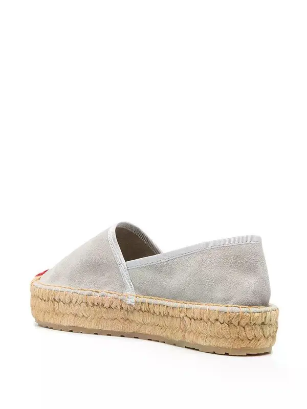 Moschino Suede Espadrilles With Heart Detail - Grey