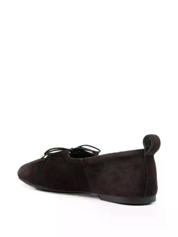 ADRIANNA FERETTI Suede Ballet Flats With Bow Detail
