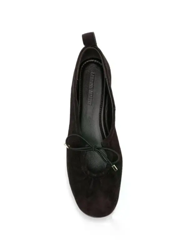 ADRIANNA FERETTI Suede Ballet Flats With Bow Detail