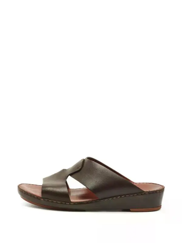 Loro Piana Buckle Leather Sandals - Brown