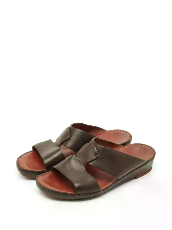 Loro Piana Buckle Leather Sandals - Brown
