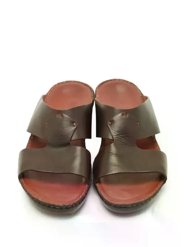 Loro Piana Buckle Leather Sandals - Brown