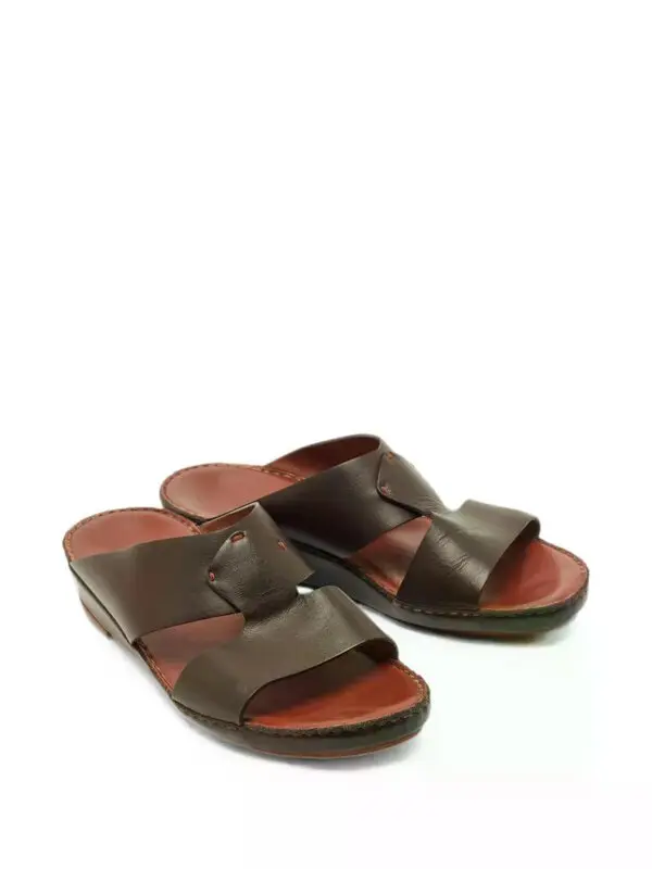 Loro Piana Buckle Leather Sandals - Brown