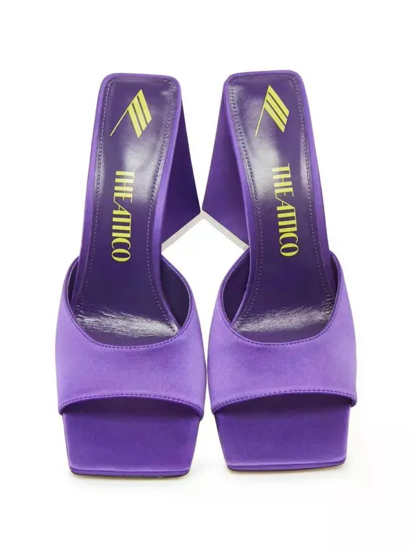 Attico Devon Satin Heeled Sandals - Purple