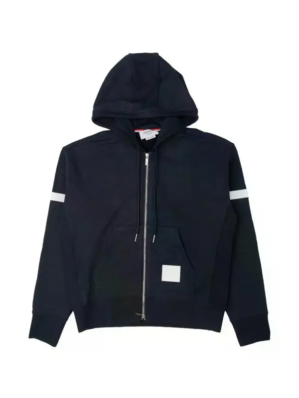 Thom Browne Loopback Jersey Relaxed Zip Up Hoodie