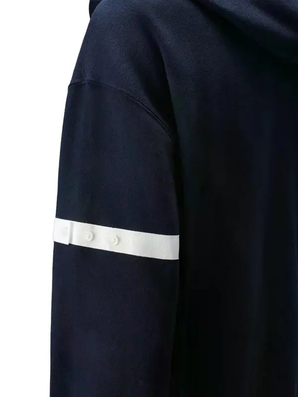 Thom Browne Loopback Jersey Relaxed Zip Up Hoodie - Blue