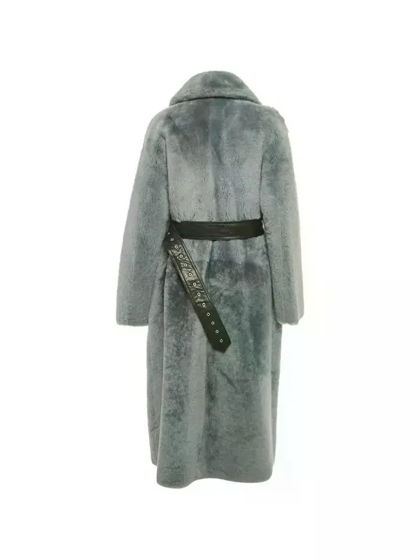 424 Belted Shearling Coat - Grey