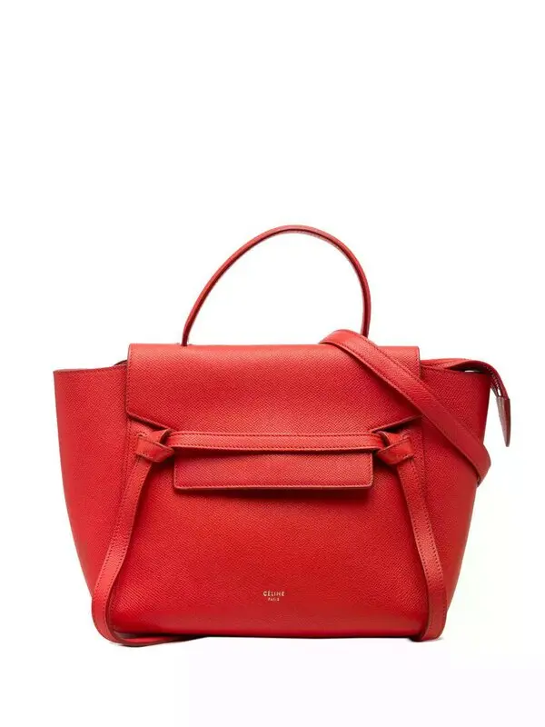 Celine Micro Grained Calfskin Belt Bag Satchel - Red