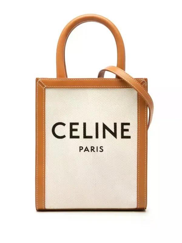 Celine Vertical Cabas Tote Satchel - Brown