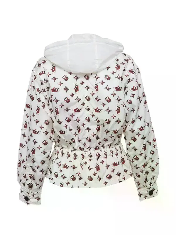 LOUIS VUITTON Monogram Print High Neck Belted Jacket